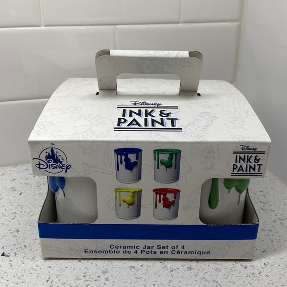 Disney | Other | Nwt Disney Ink Paint Ceramic Jar Set Of 4 | Poshmark